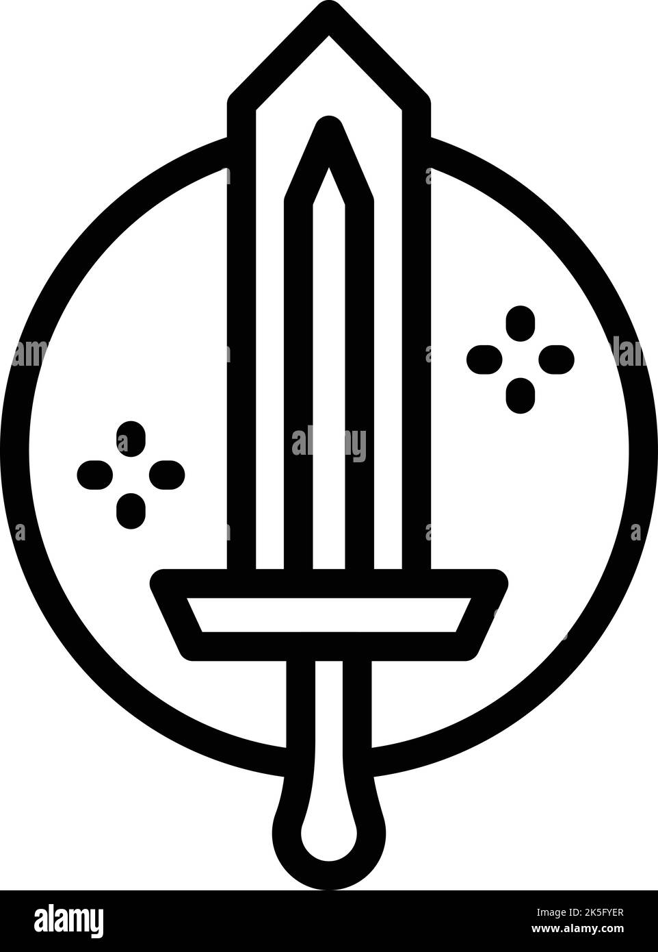 Sword app icon outline vector. Pc online. Game sport Stock Vector Image ...