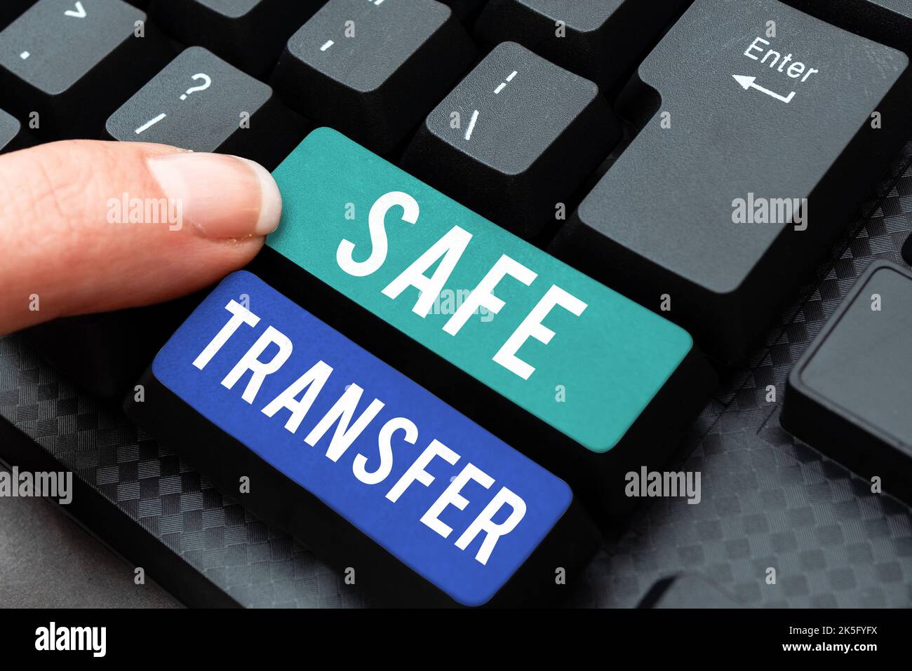 Handwriting text Safe Transfer. Conceptual photo transmitting the ...