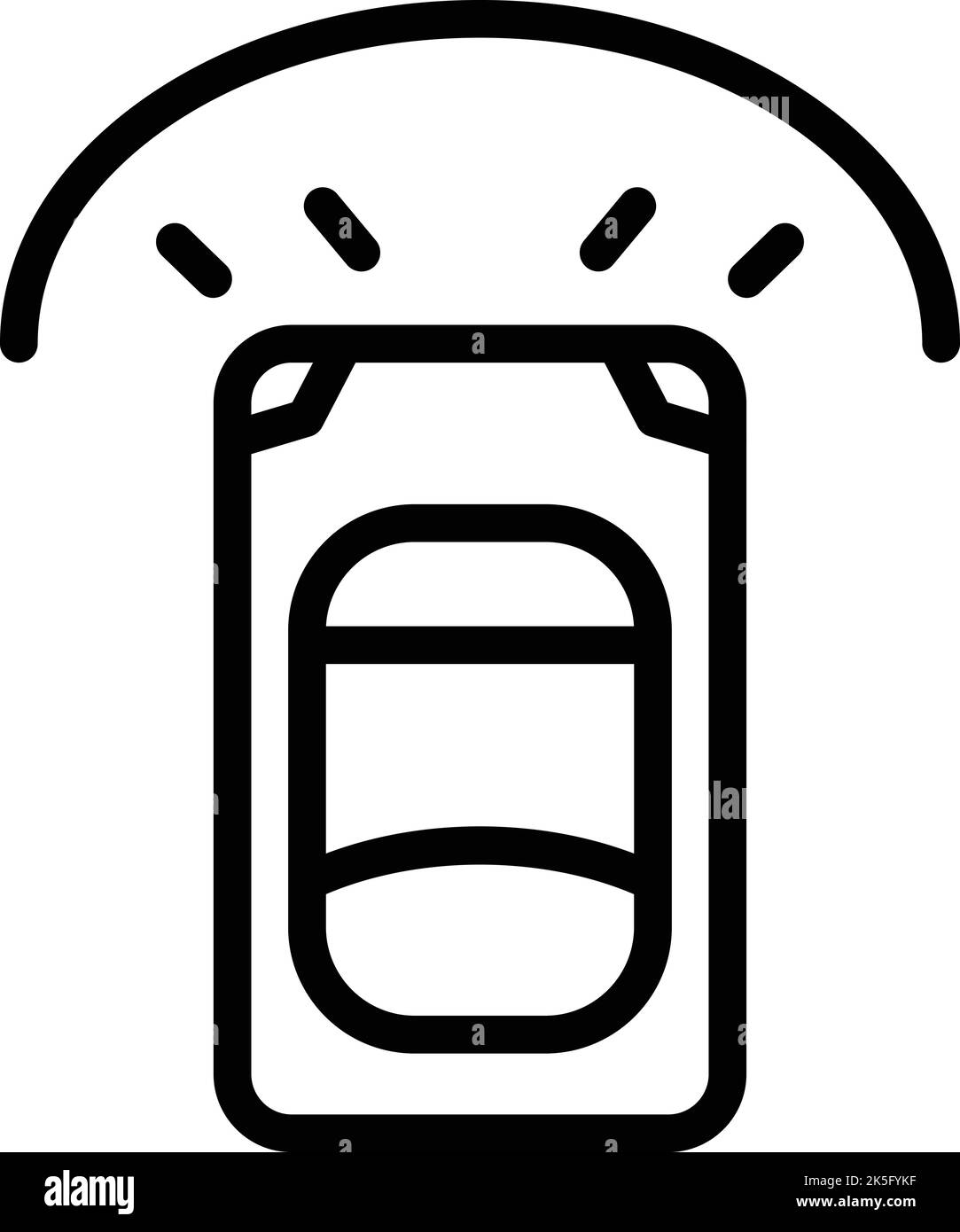 Top view car cinema icon outline vector. Auto drive. Screen movie Stock ...