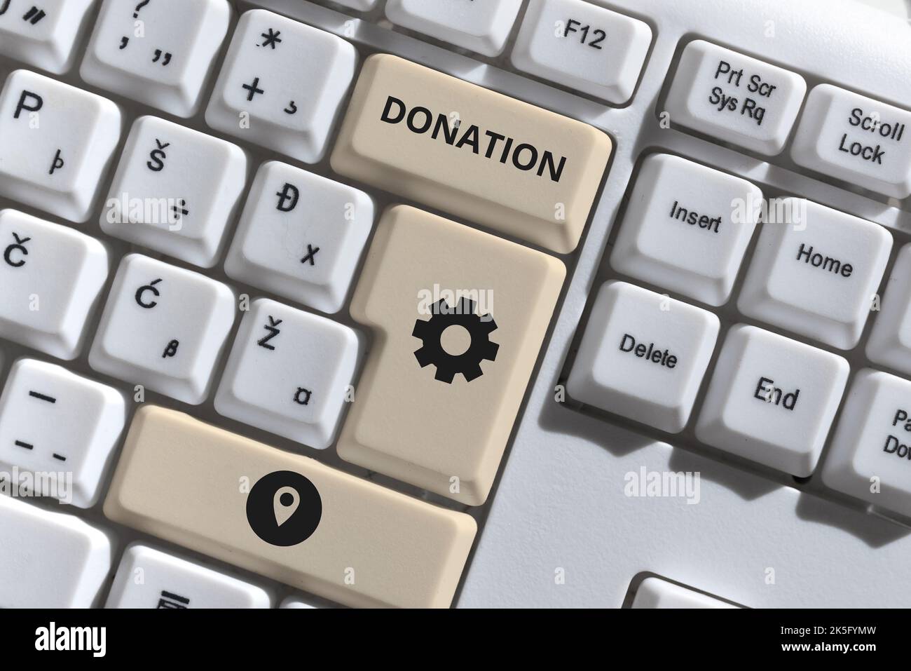 Text showing inspiration Donation. Concept meaning the making of a gift ...