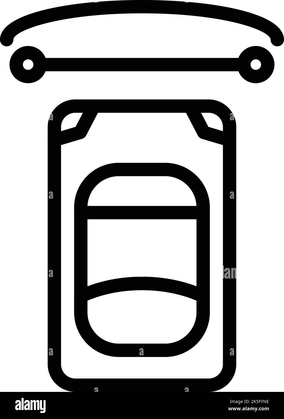 Top view car cinema icon outline vector. Auto drive. Screen movie Stock ...