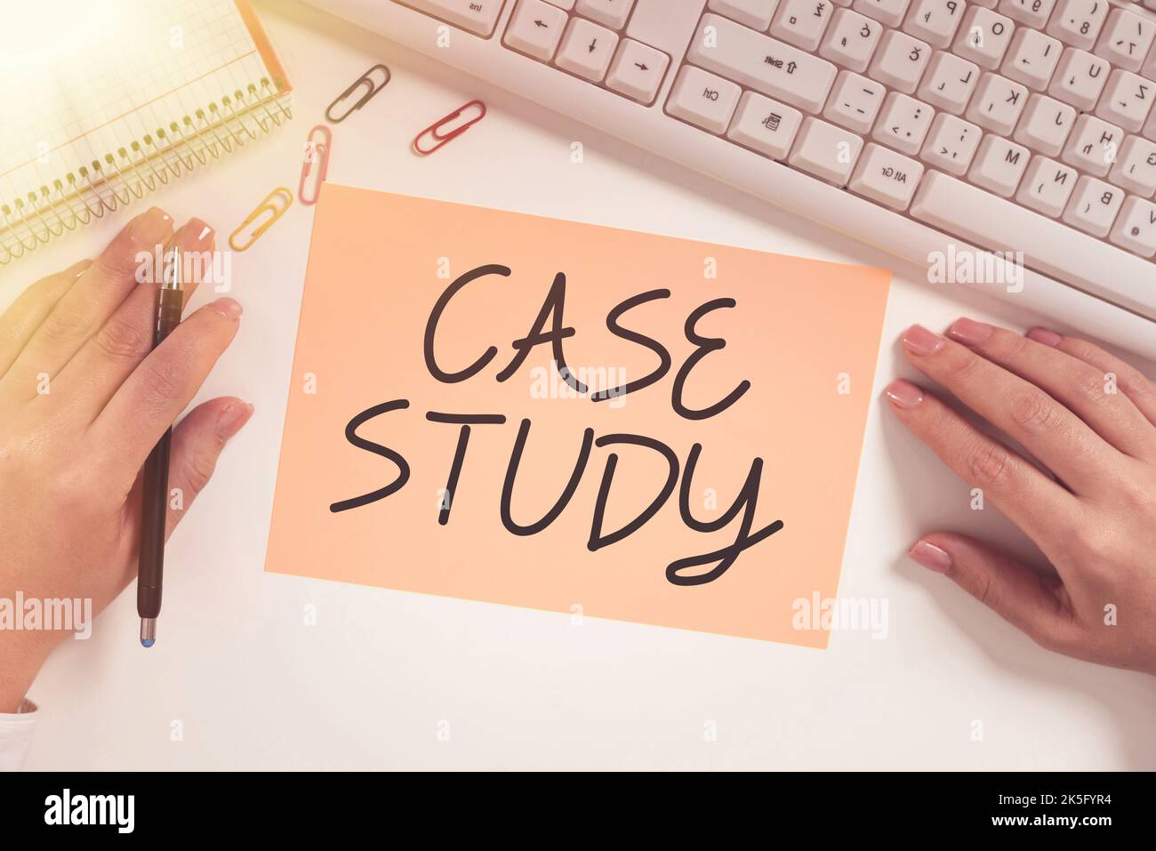 Hand writing sign Case Study. Business overview A subject matter to be ...