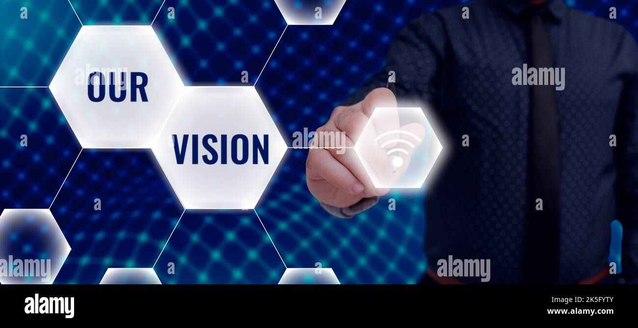 Conceptual caption Our Vision. Concept meaning plan for next five to ...
