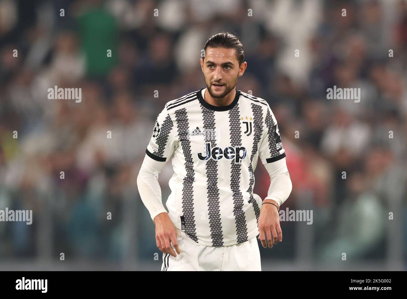 Turin, Italy, 5th October 2022. Adrien Rabiot of Juventus looks on ...