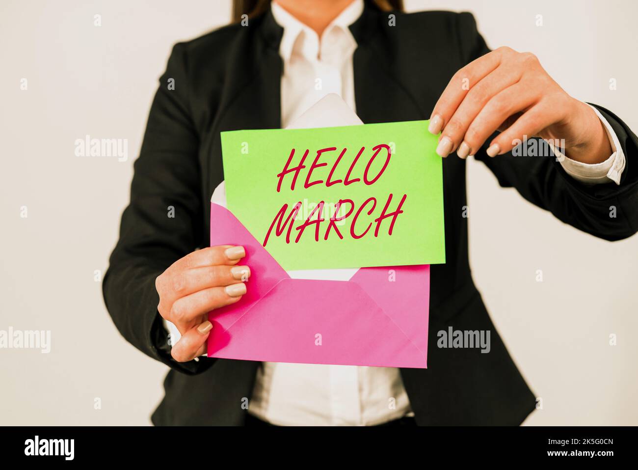 Conceptual display Hello March. Word for a greeting expression used ...