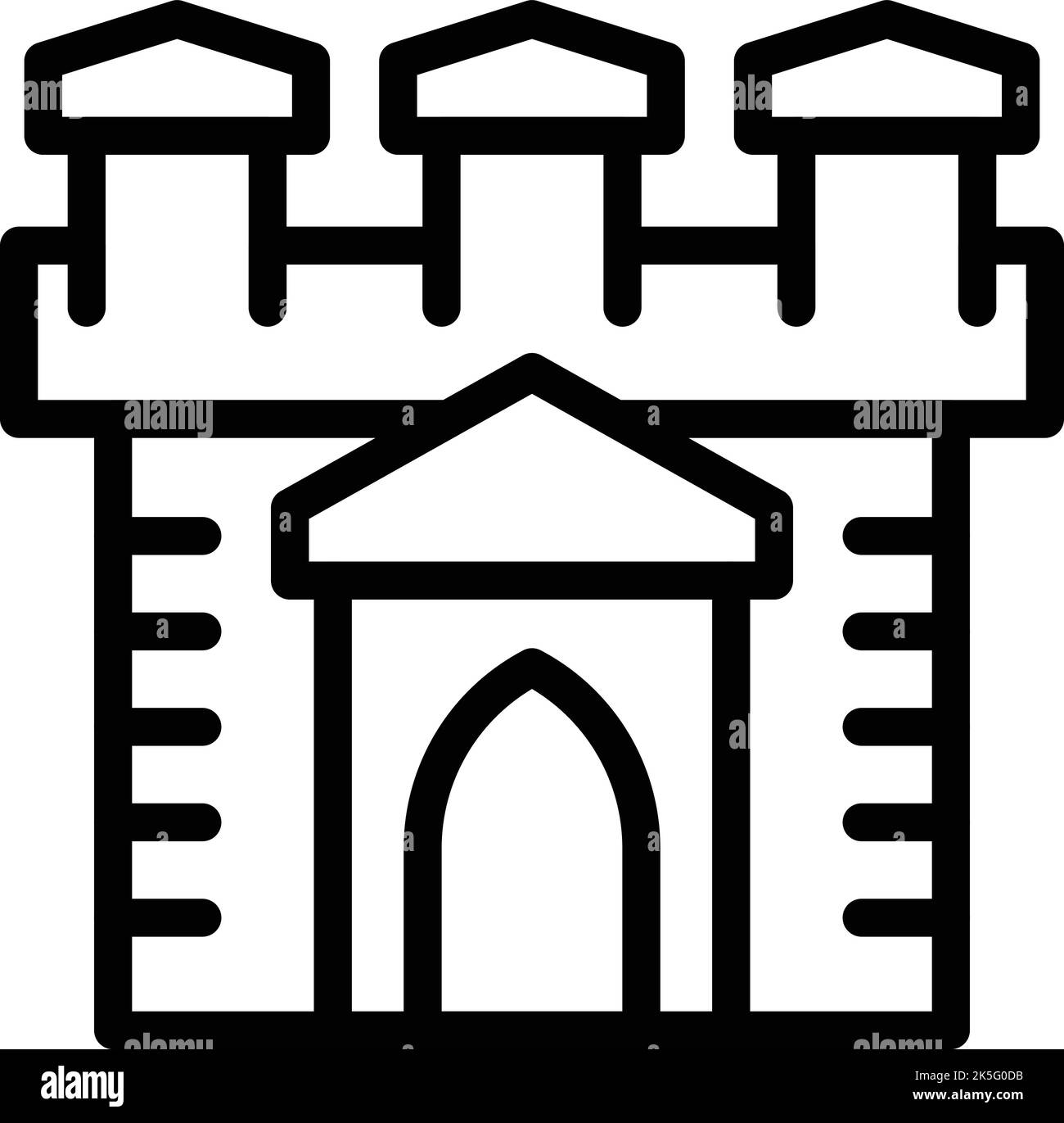 History citadel icon outline vector. Krakow map. Skyline city Stock ...