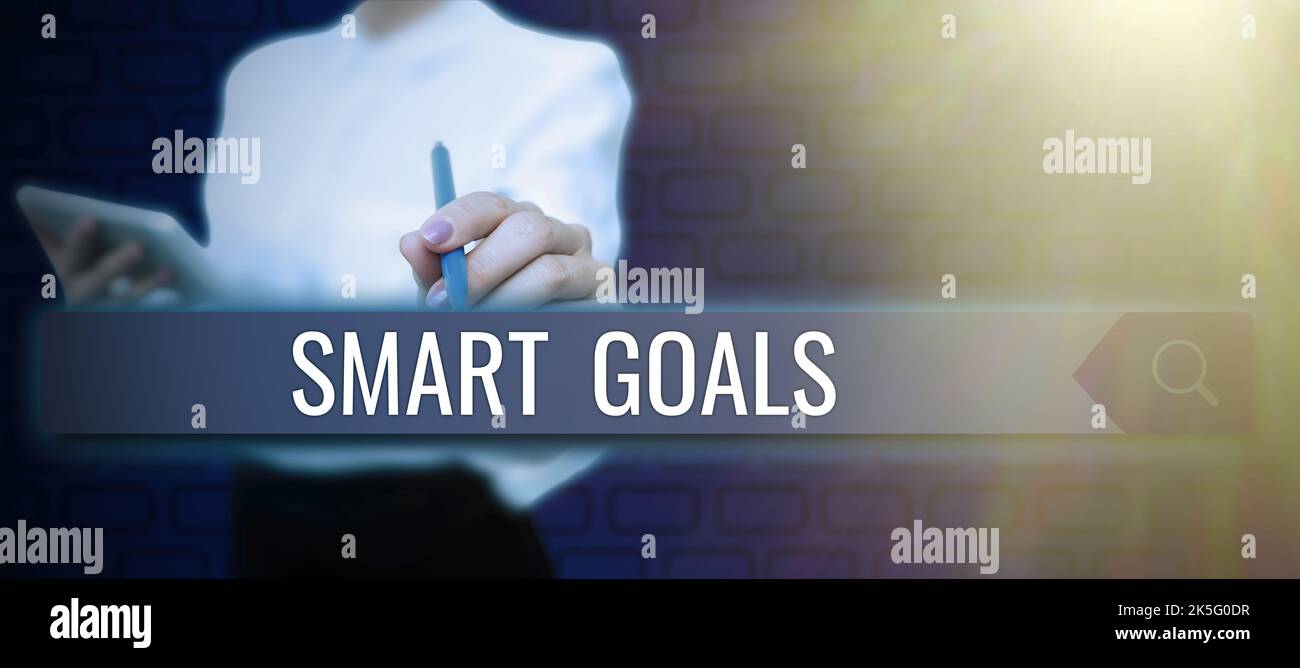 Conceptual caption Smart Goals. Business concept mnemonic used as a ...