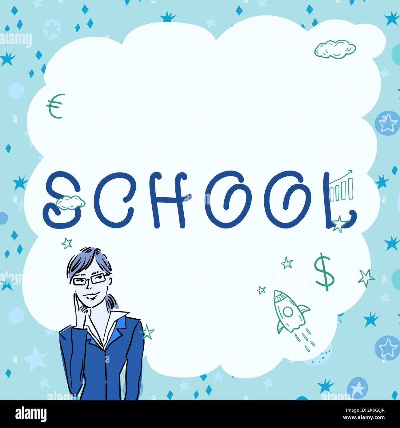 Text caption presenting School. Word Written on designed to provide ...