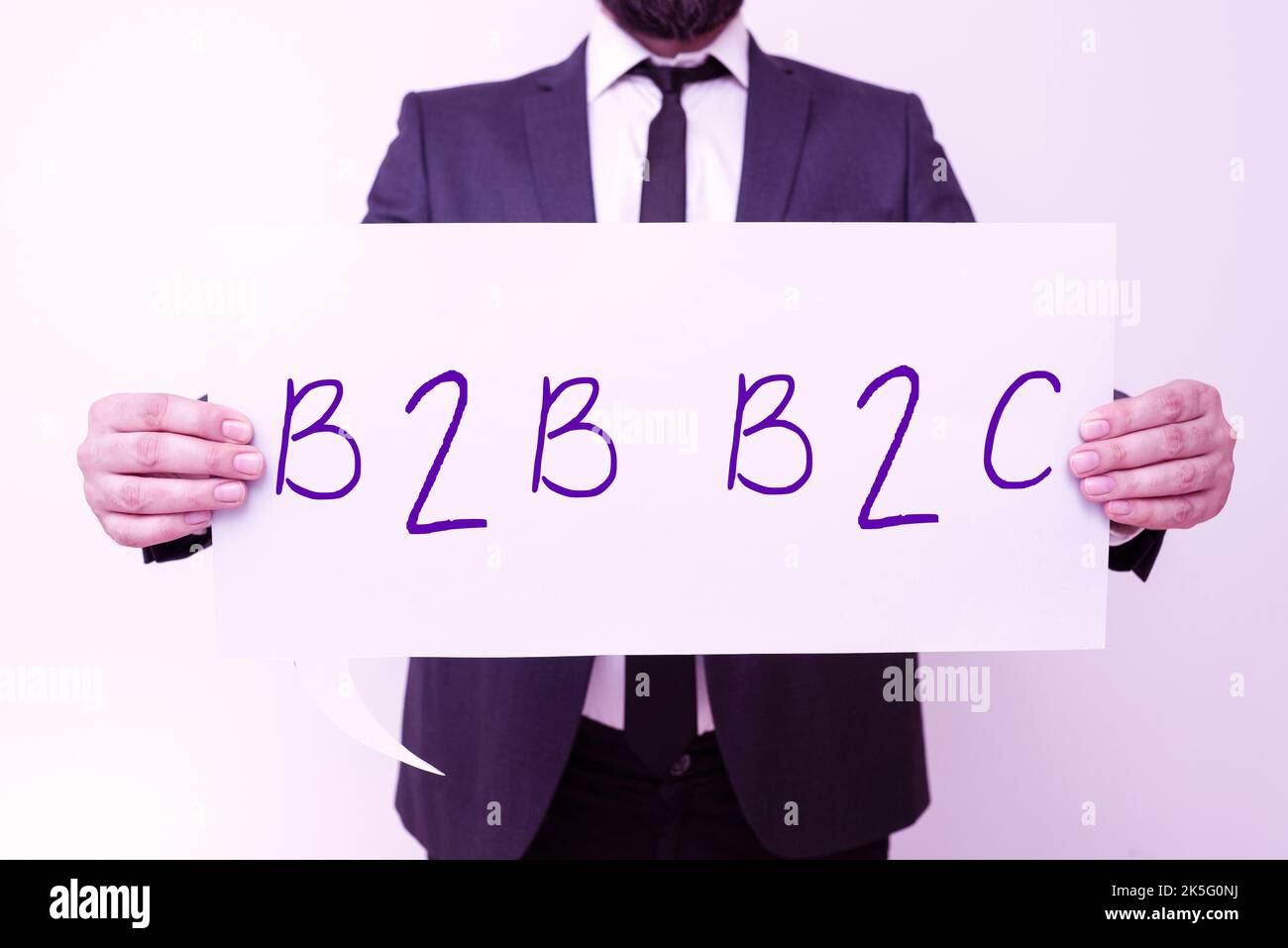 Handwriting text B2B B2C. Concept meaning two types for sending emails ...