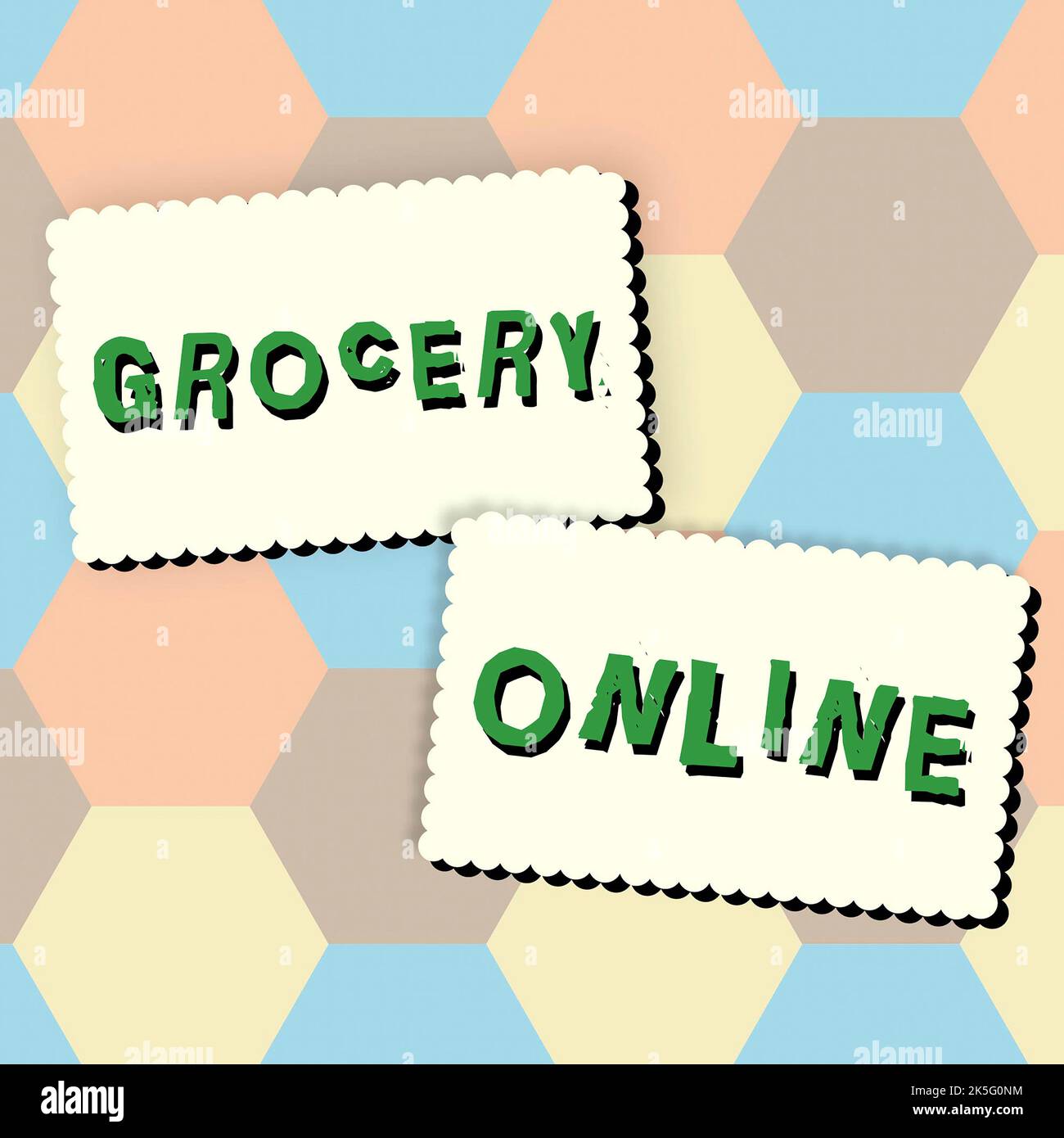 Hand writing sign Grocery Online. Internet Concept digital version of ...