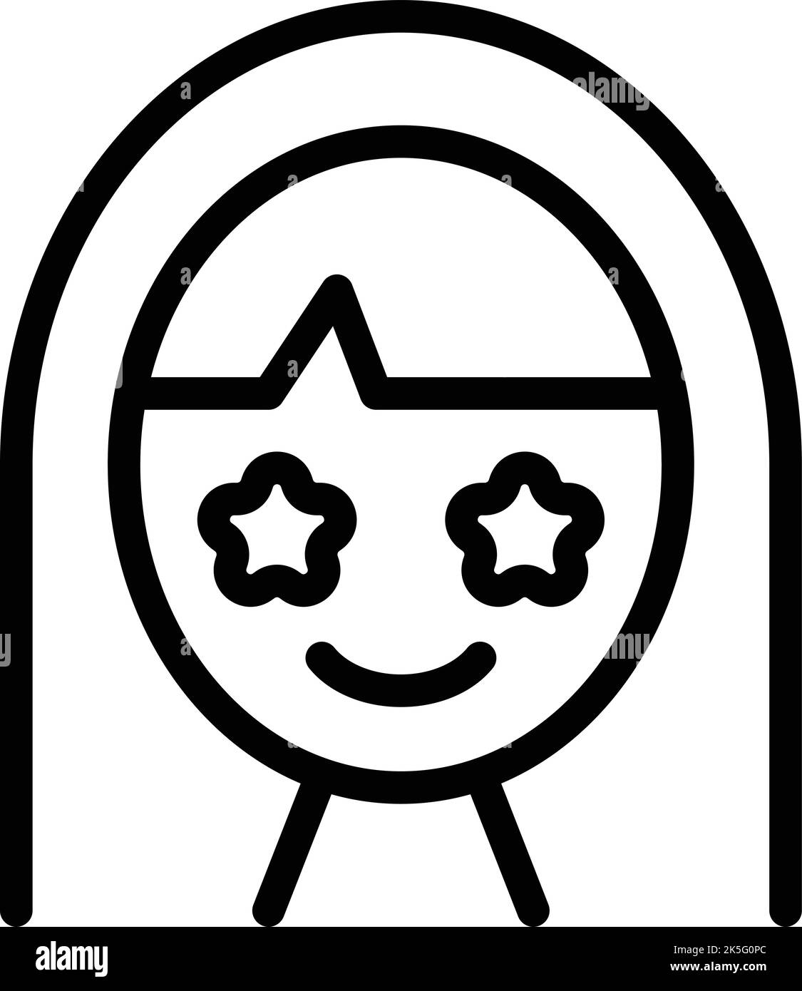 Happy girl icon outline vector. Face delight. Effect activity Stock ...