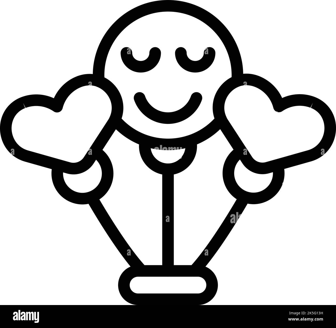 Activity surprise icon outline vector. Face fun. Person character Stock ...