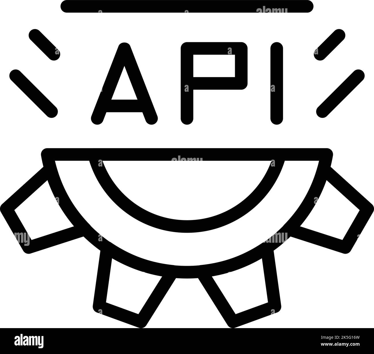 Api software icon outline vector. Build process. Monitor design Stock ...