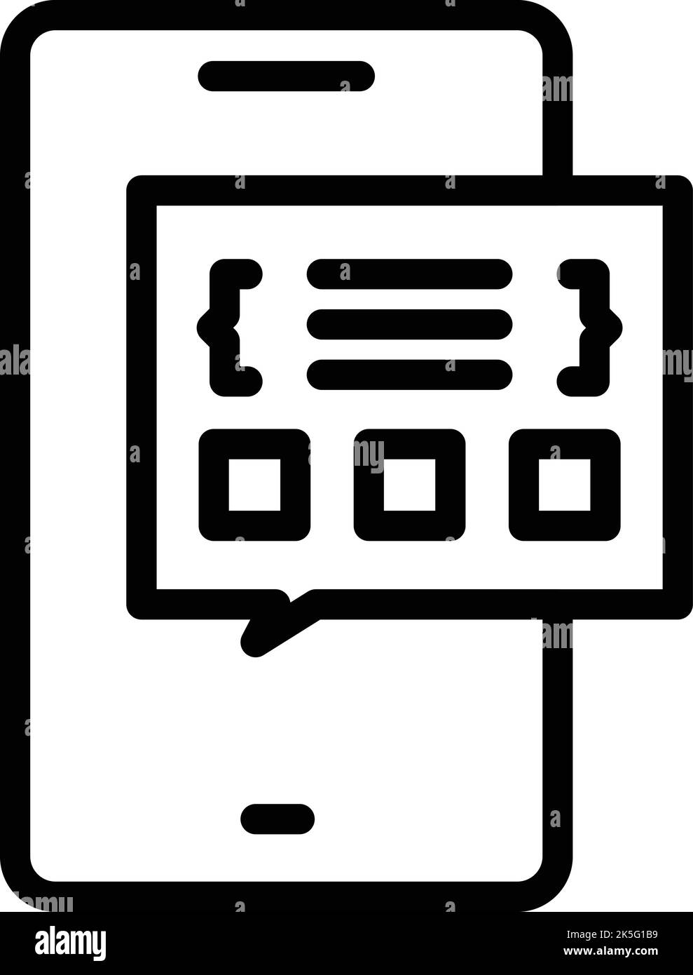 Phone code api icon outline vector. Service system. Internet feature ...
