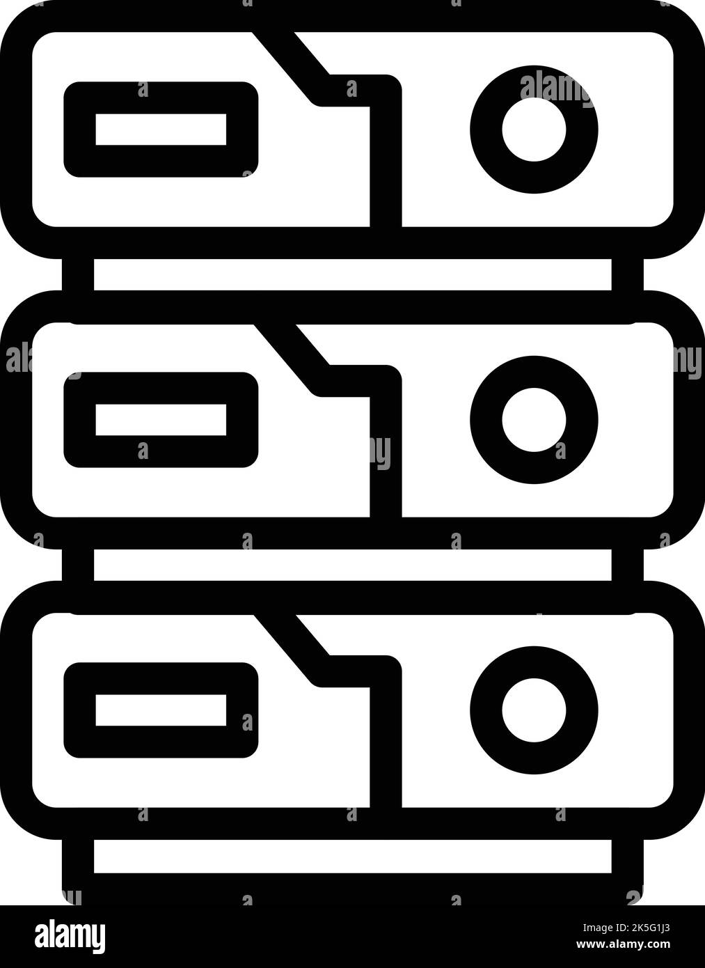 Server rack icon outline vector. Business process. Test program Stock ...