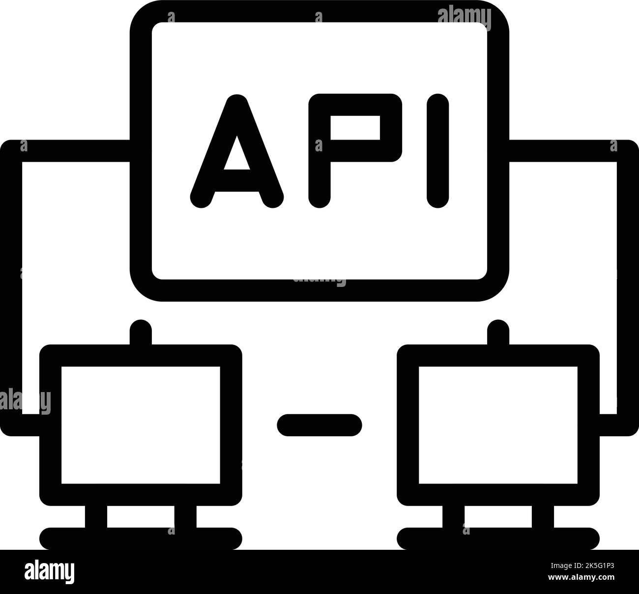 Api network icon outline vector. Business process. Web work Stock ...