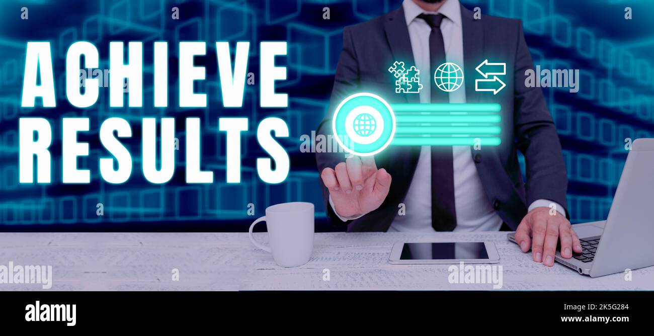 Sign displaying Achieve Results. Business concept to target and ...