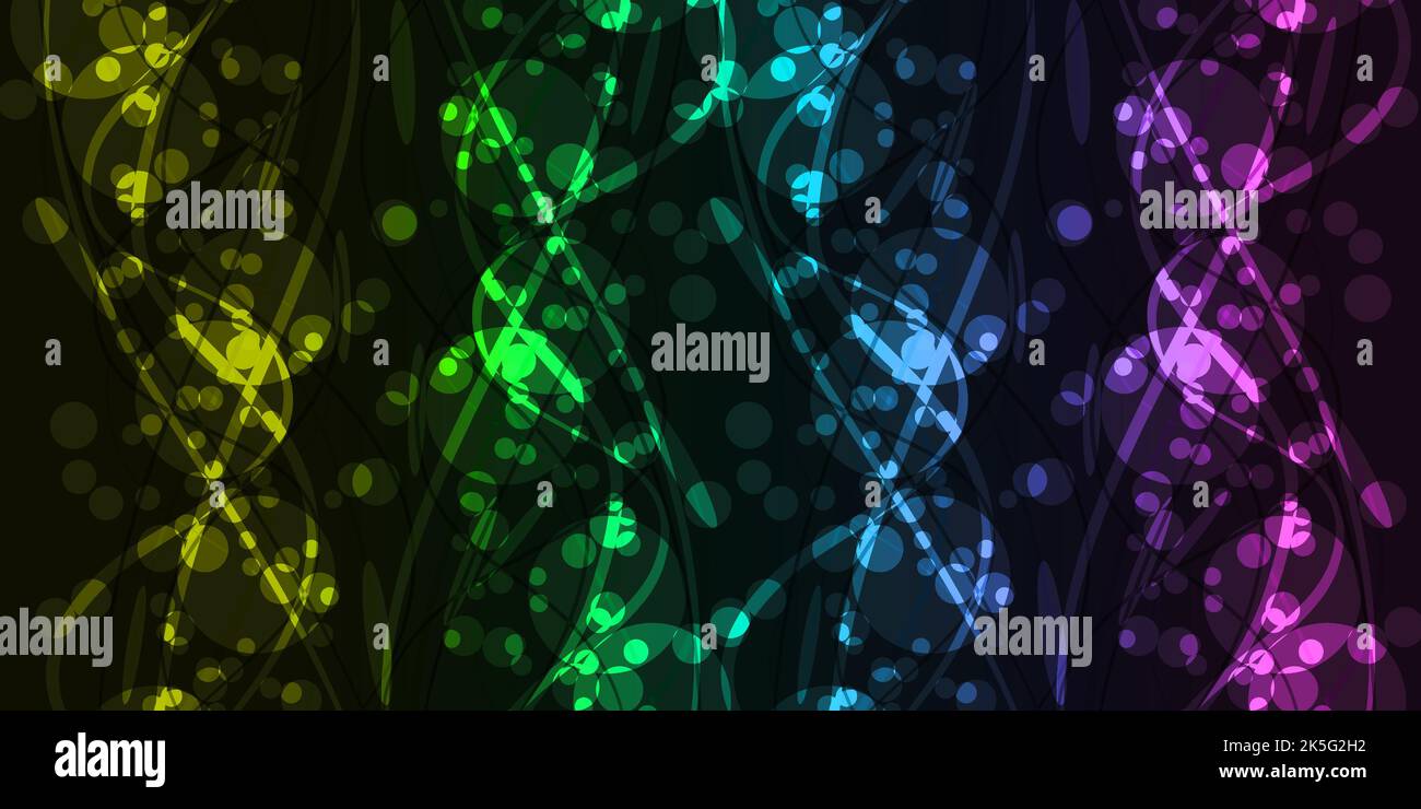 Dark abstract background with ellipses and curved lines of multi-colored shades Stock Vector ...