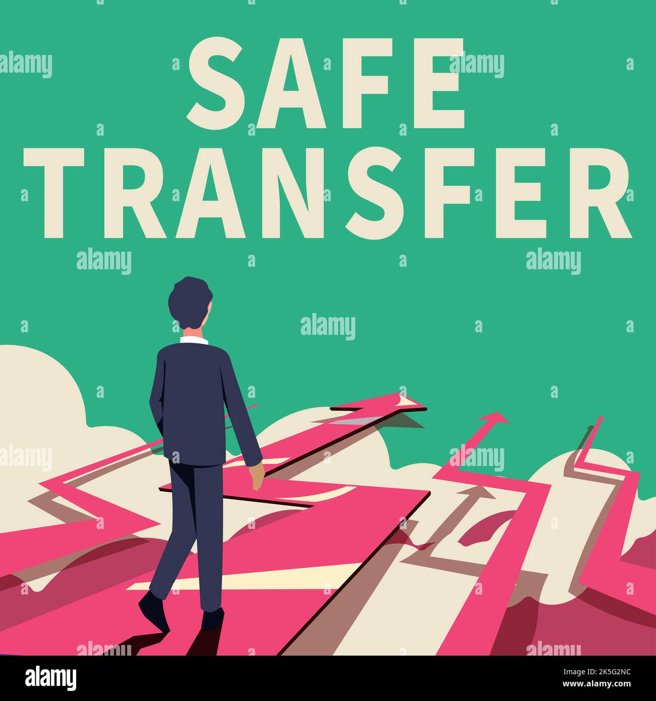 Conceptual caption Safe Transfer. Business idea transmitting the ...