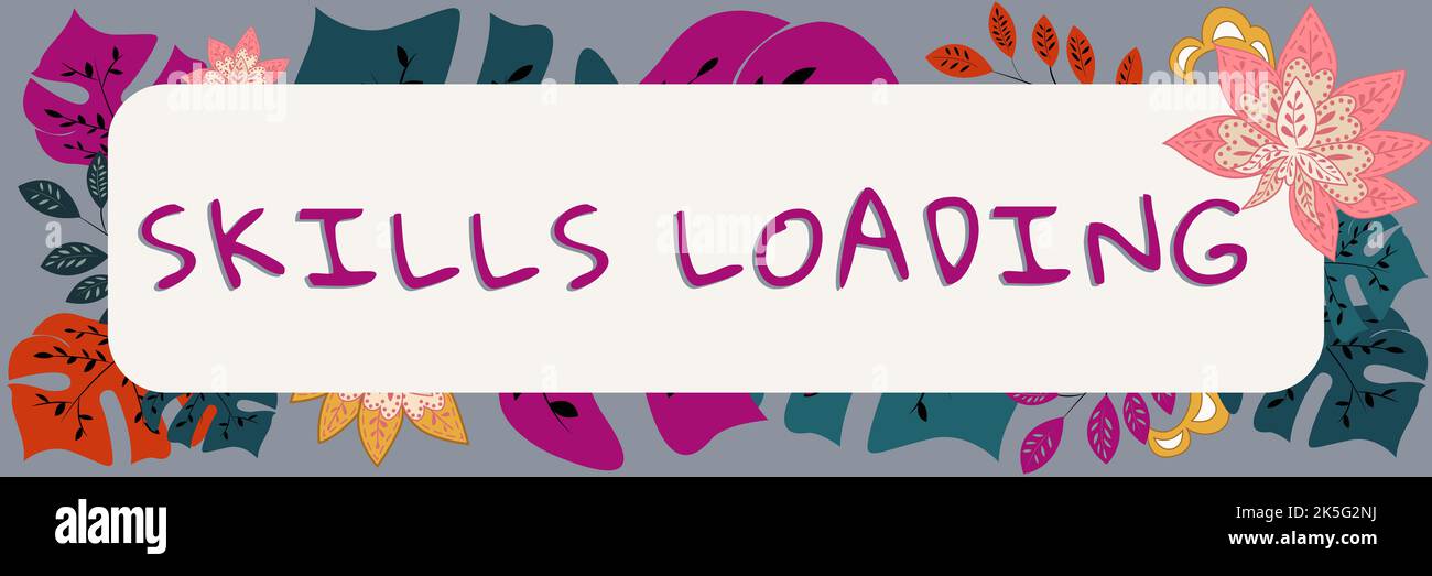 Conceptual display Skills Loading. Business idea points out the degree of difficulty when ...