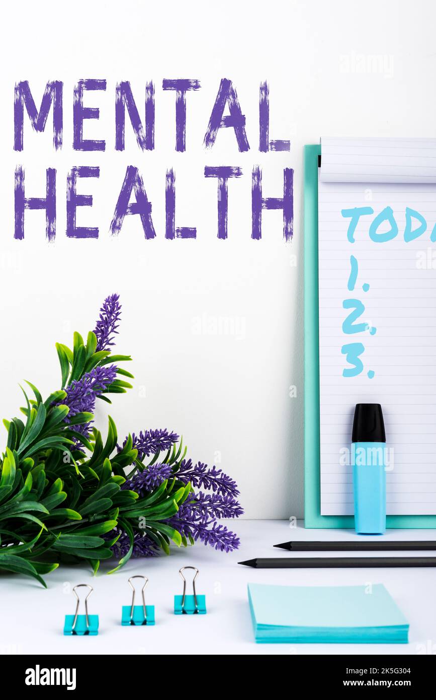 Sign displaying Mental Health. Conceptual photo state of the emotional ...