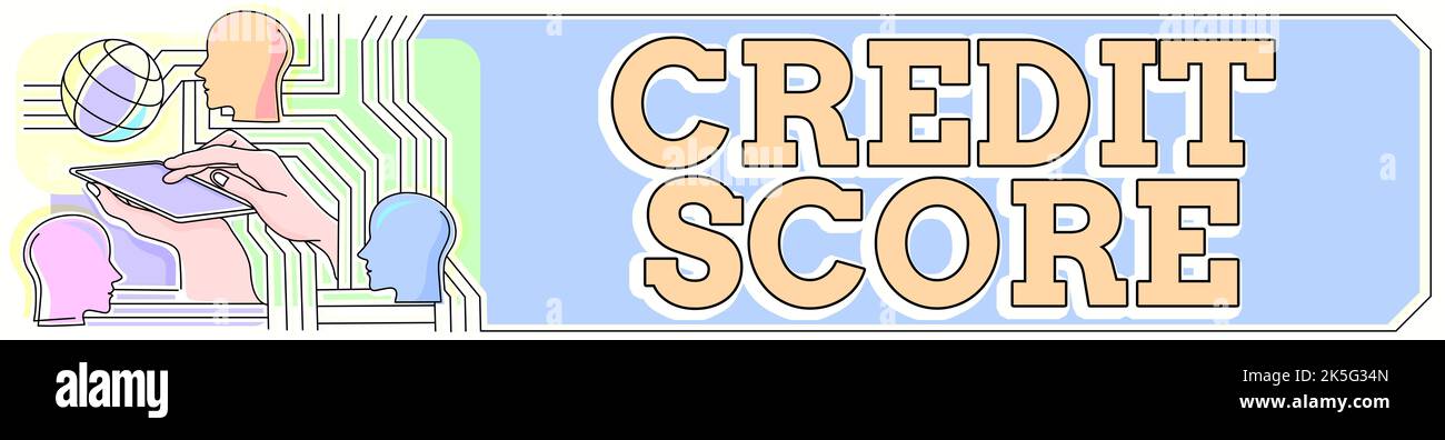 Text caption presenting Credit Score. Business concept numerical ...