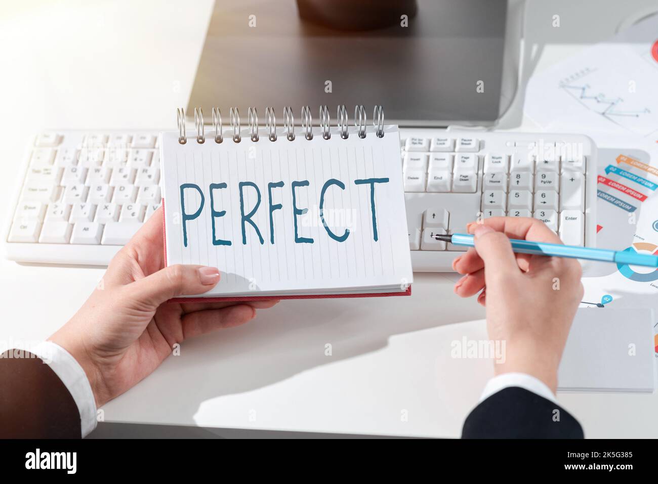 Inspiration showing sign Perfect. Conceptual photo complete without ...