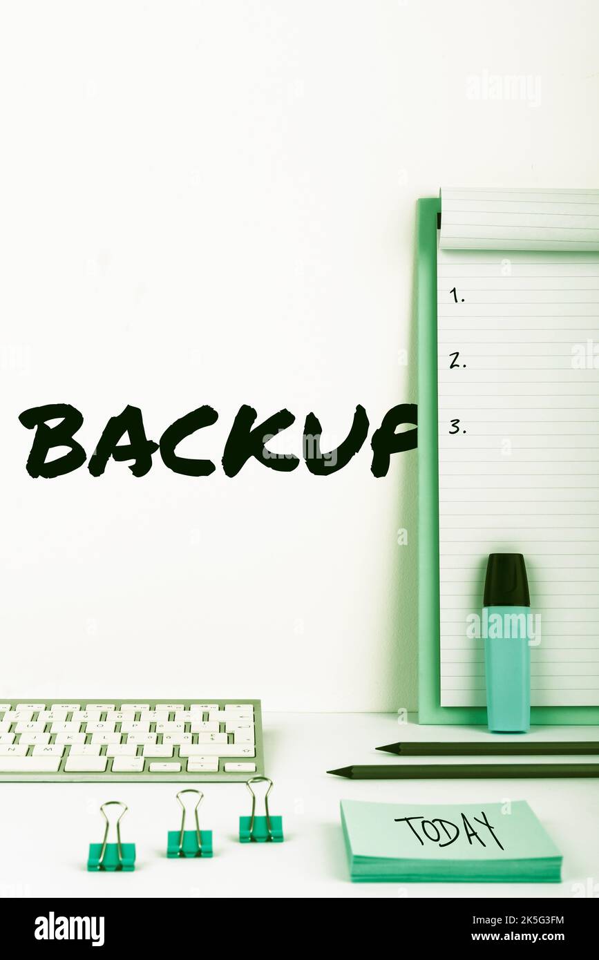 Conceptual caption Backup. Word Written on process that protects ...