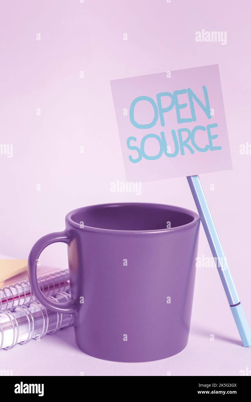 Text showing inspiration Open Source. Concept meaning contains the ... Text showing inspiration Open Source. Concept meaning contains the ...