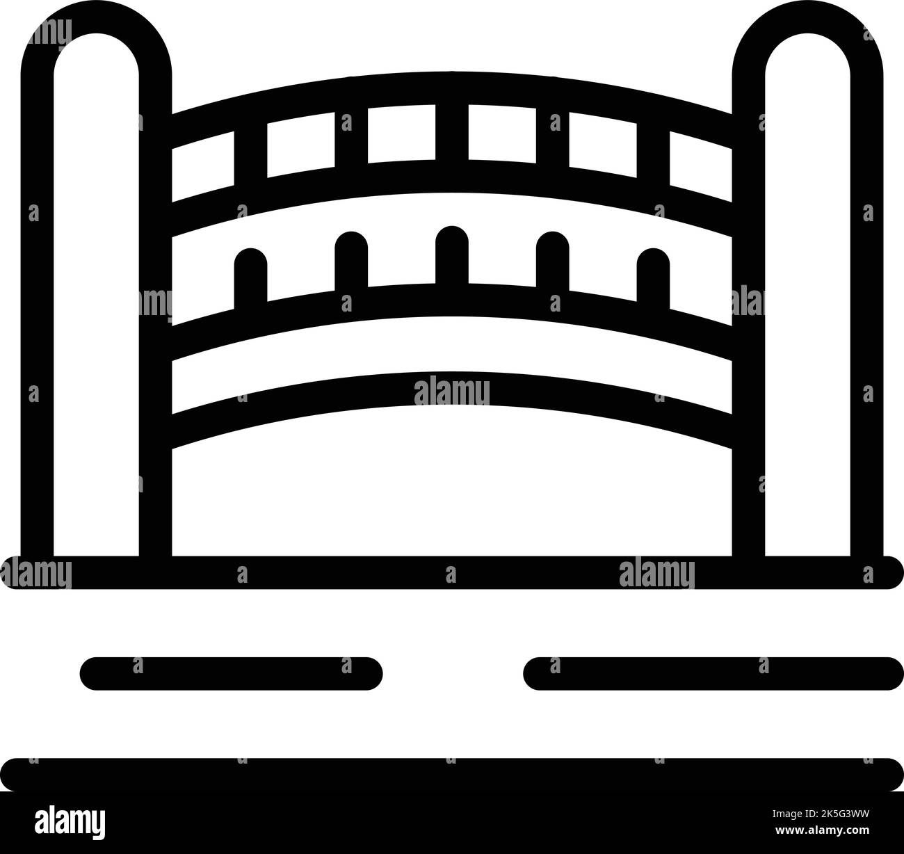 Japan bridge icon outline vector. Travel house. Samurai asian Stock ...