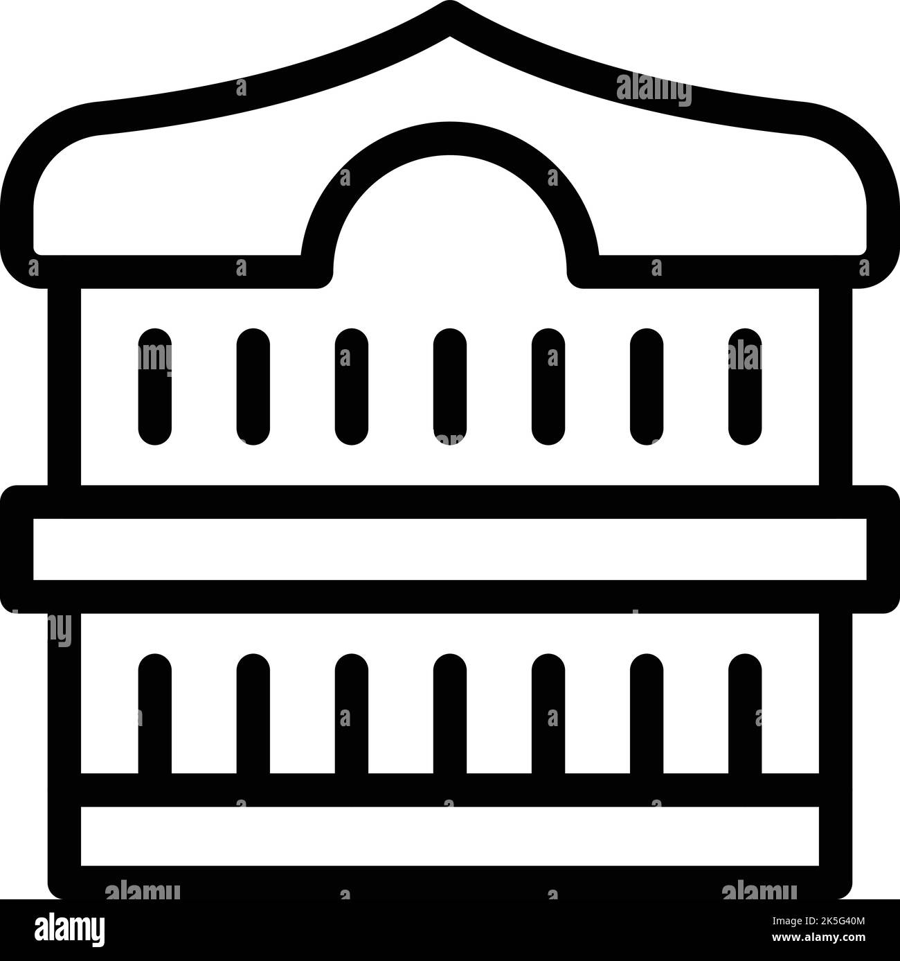 Samurai building icon outline vector. City tower. Ancient map Stock ...