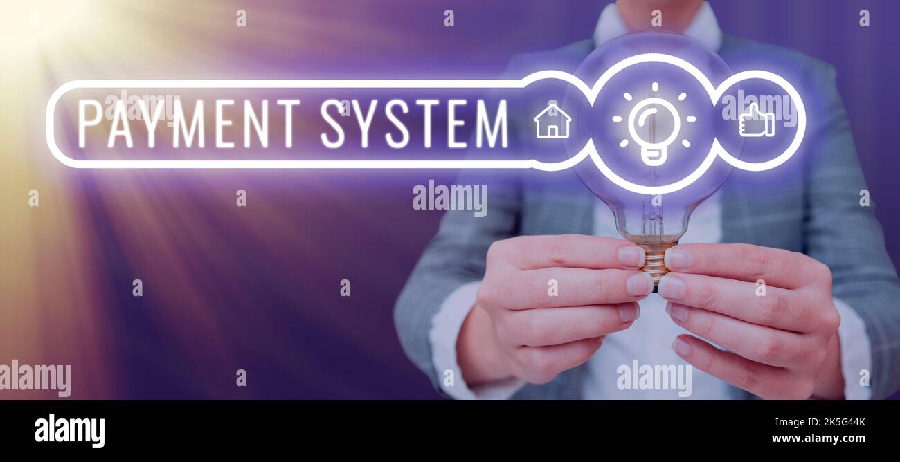 Handwriting text Payment System. Word Written on different transaction ...