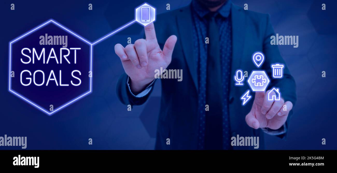 Inspiration showing sign Smart Goals. Conceptual photo mnemonic used as ...