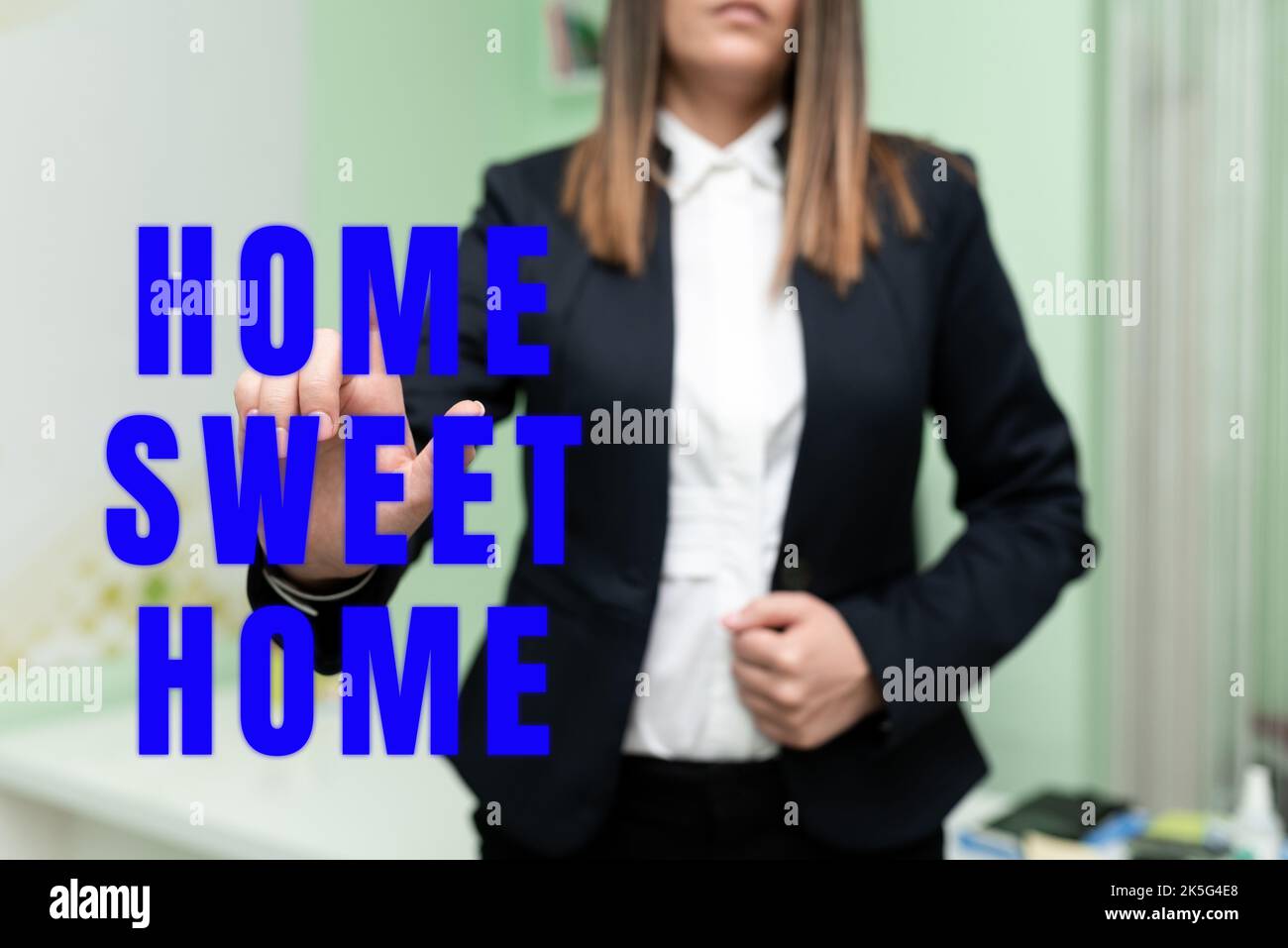 Hand writing sign Home Sweet Home. Word for Welcome back pleasurable ...