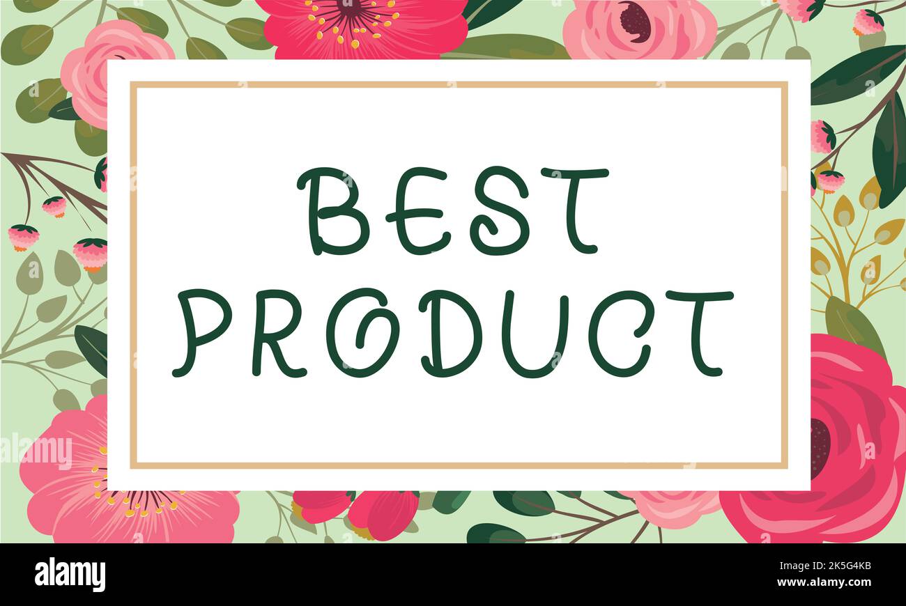 Hand writing sign Best Product. Business showcase a certain good that ...