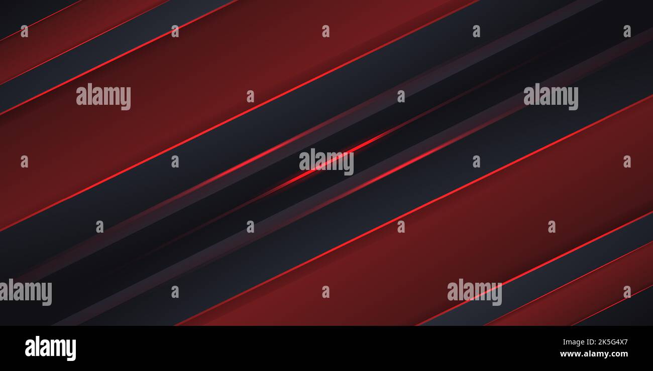 Dark grey abstract background with red light line. Dark futuristic ...