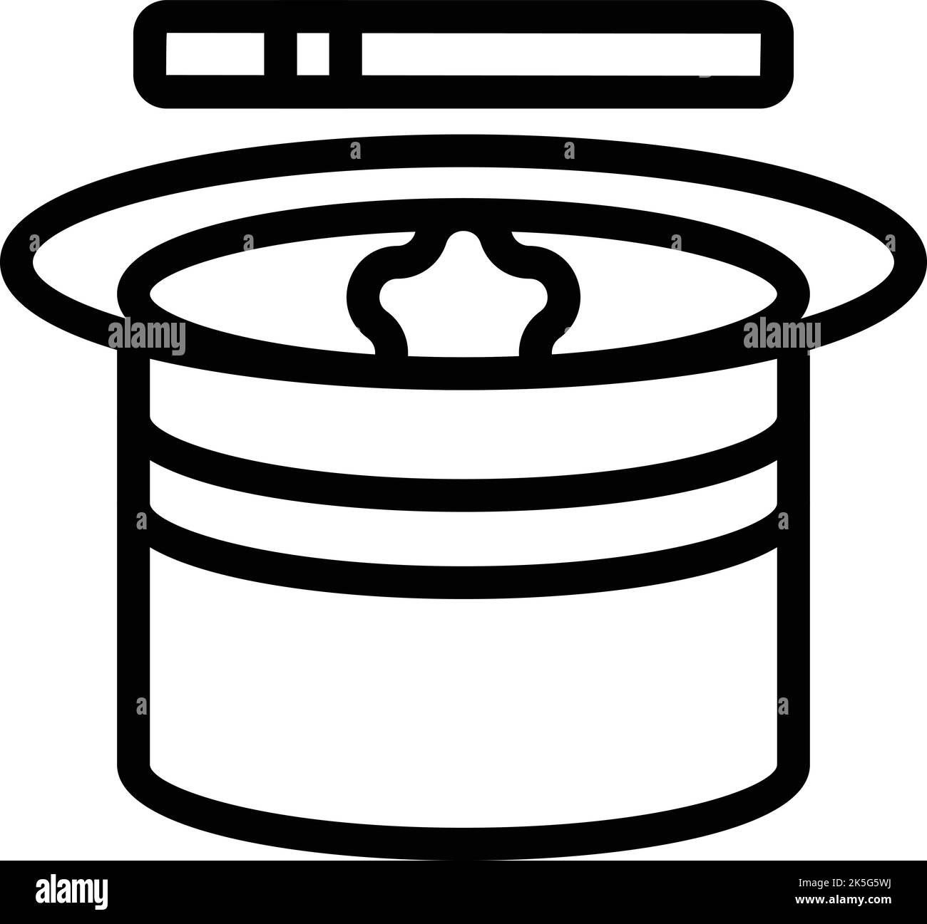 Magic hat wand icon outline vector. Circus show. Top trick Stock Vector ...