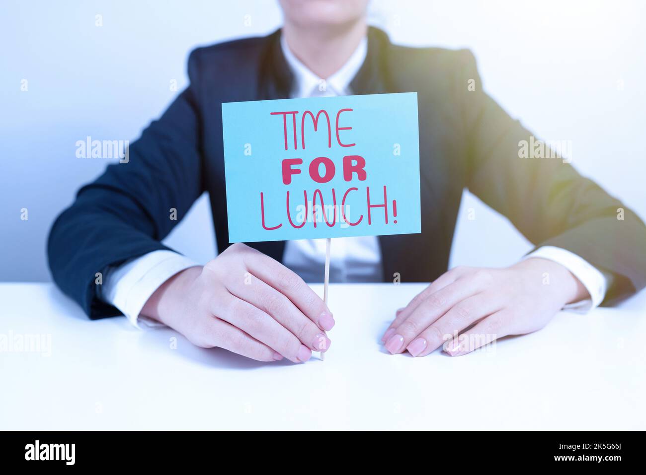 Text caption presenting Time For Lunch. Business concept Moment to have a meal Break from work ...