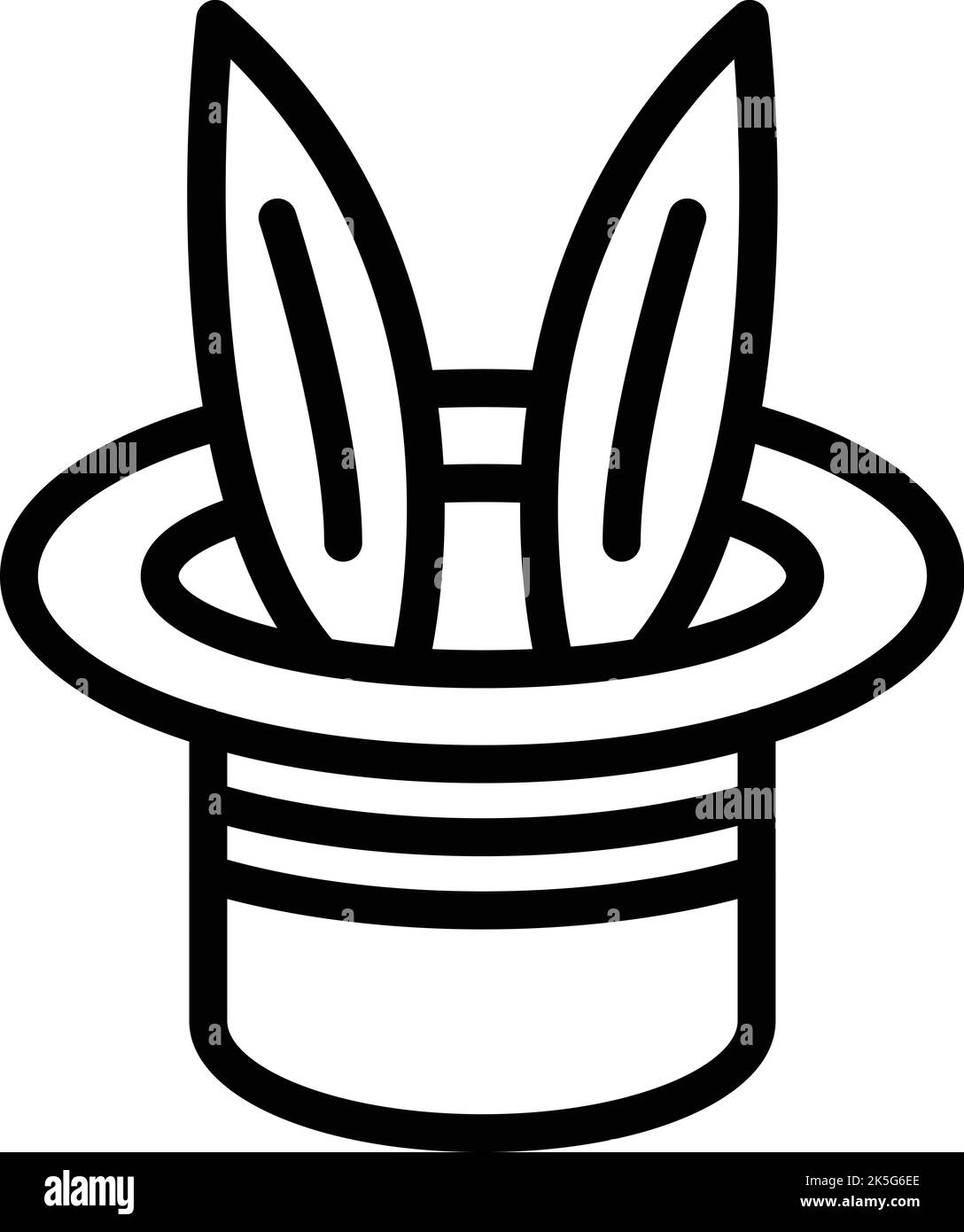 Animal magic show icon outline vector. Rabbit trick. Magician hat Stock ...