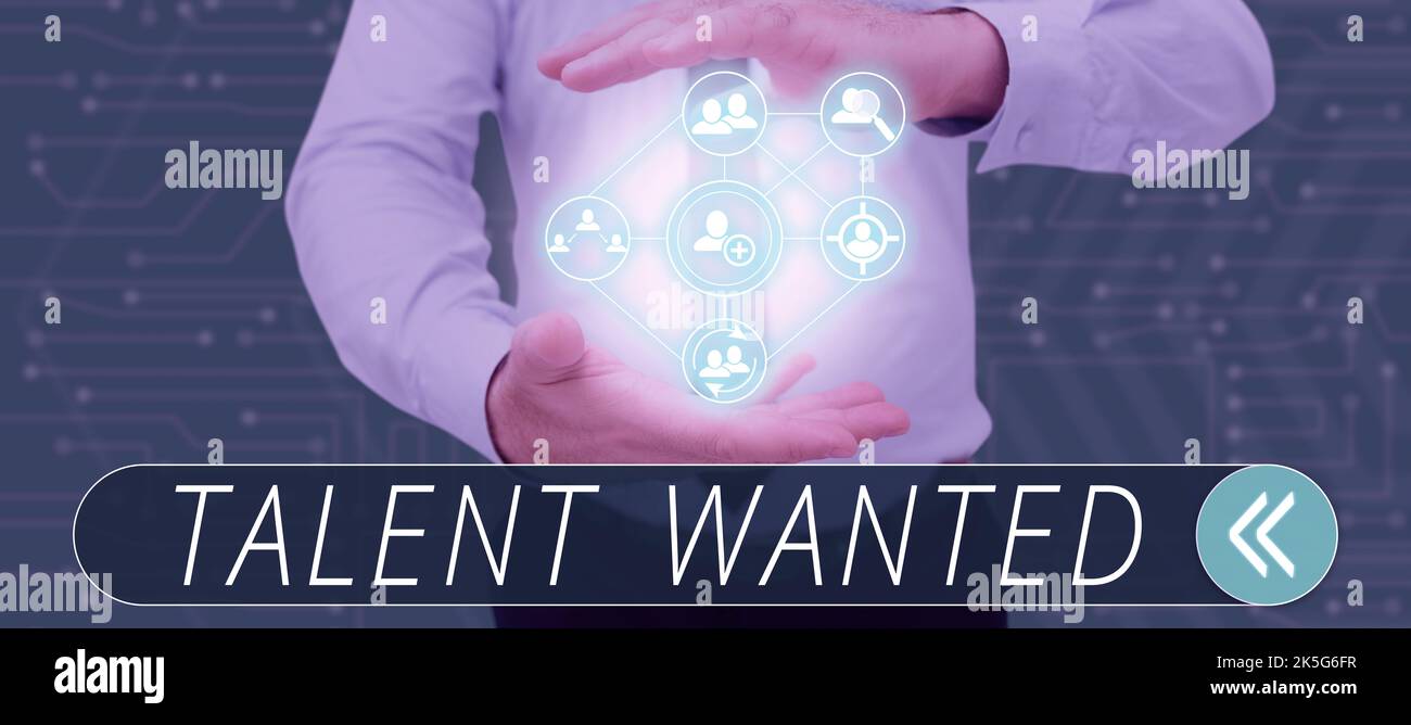 Text showing inspiration Talent Wanted. Word Written on method of ...