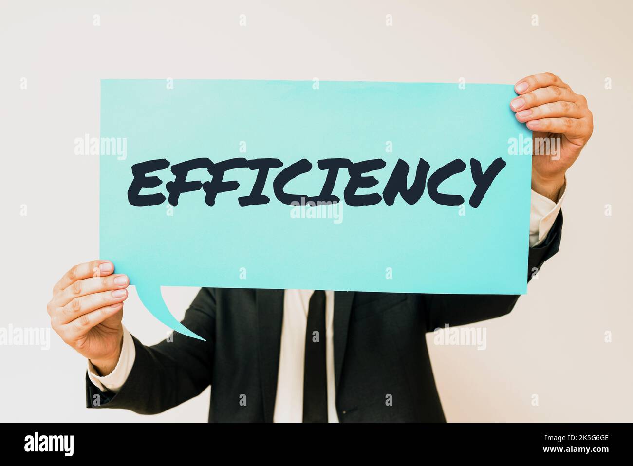 Hand writing sign Efficiency. Word for ability to prevent a waste of ...