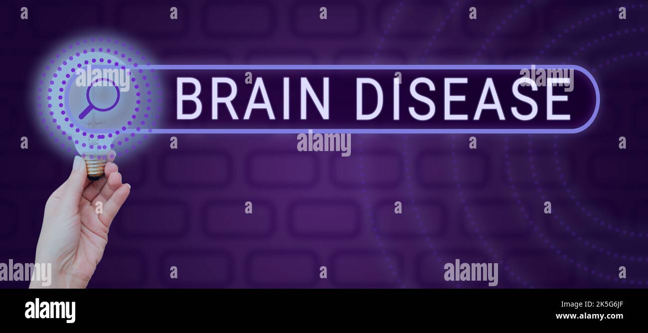Text caption presenting Brain Disease. Internet Concept a neurological ...