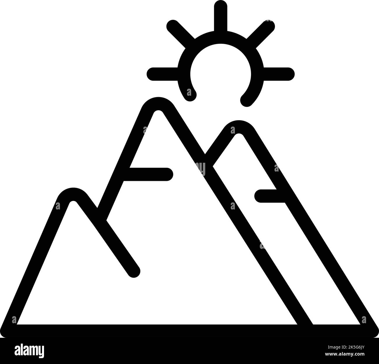 Mountain sunrise icon outline vector. Tent nature. Forest trip Stock ...