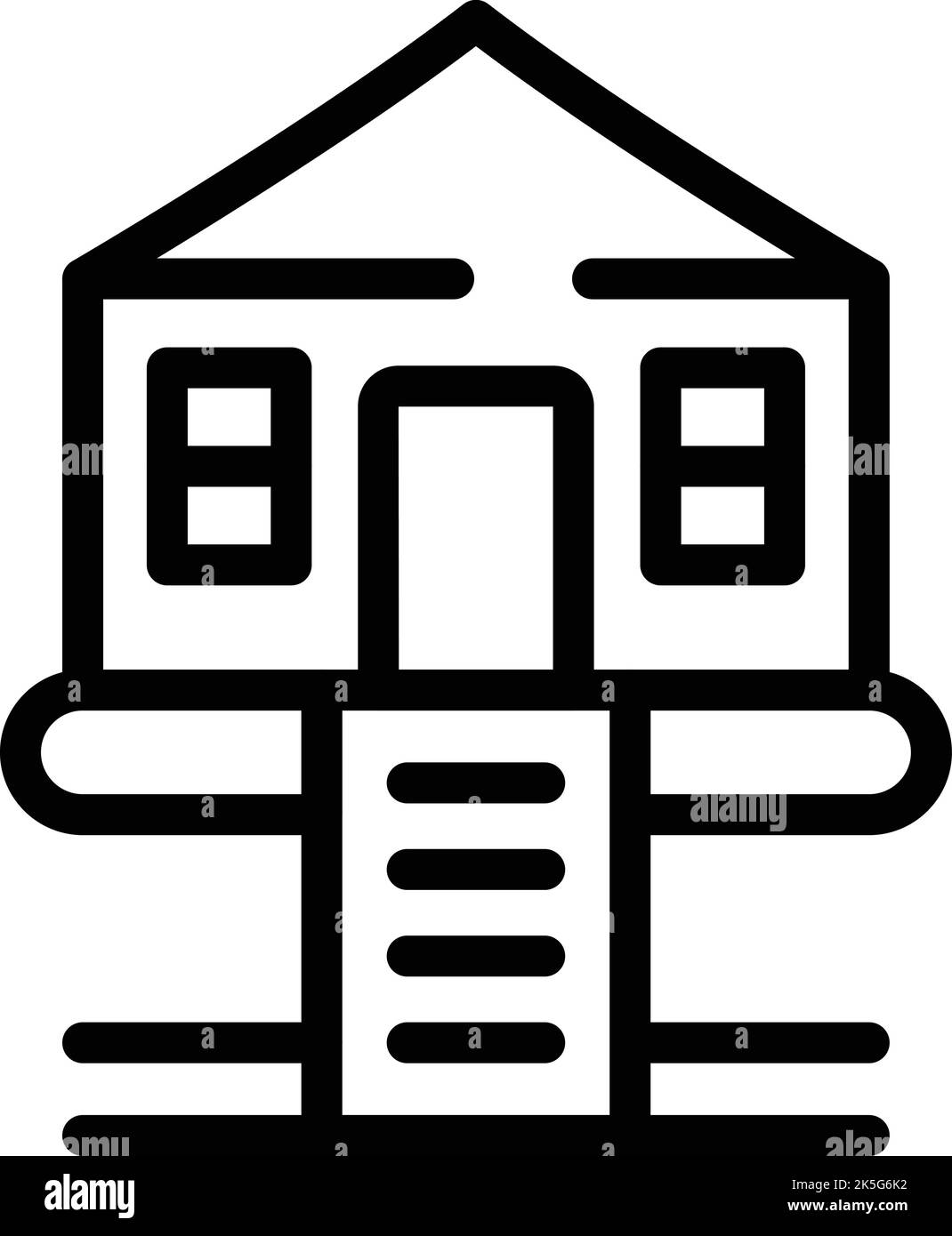 Trip house icon outline vector. Lodge vacation. Adventure camping Stock ...
