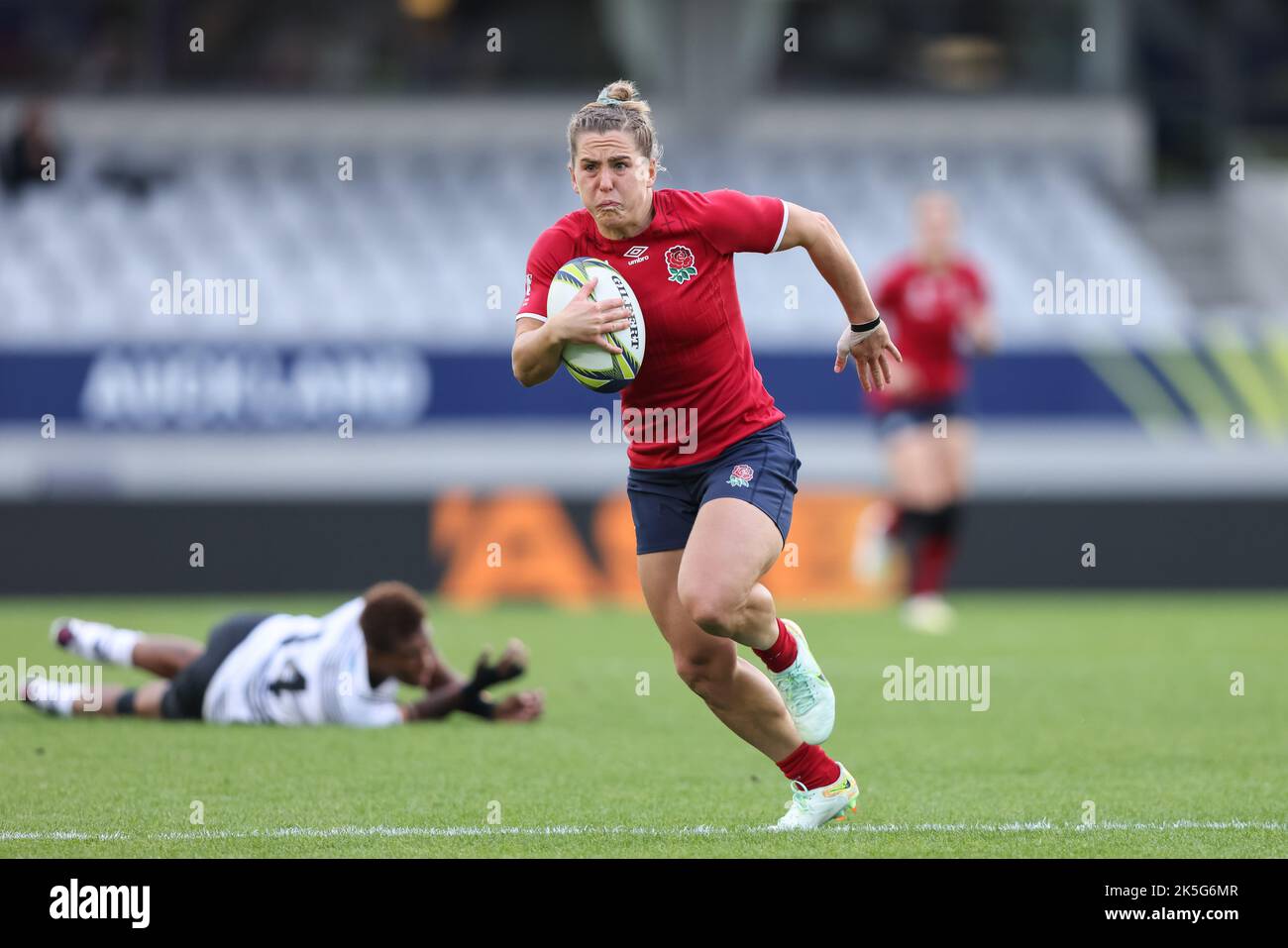 Claudia MacDonald of England running to try line during the Women's ...