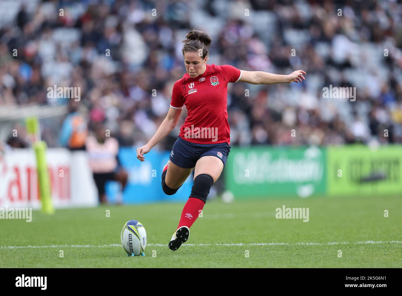 Emily Scarratt of England kicking conversion during the Women's Rugby ...