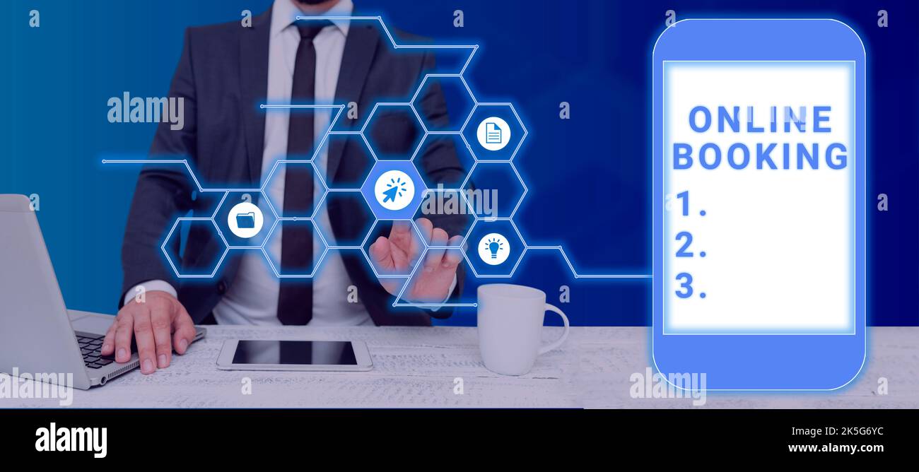 Conceptual display Online Booking. Word Written on allows consumers to ...