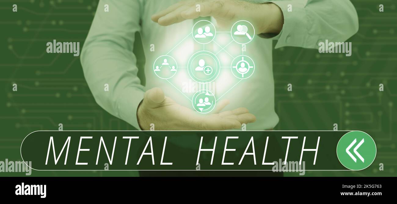 Text caption presenting Mental Health. Conceptual photo state of the ...