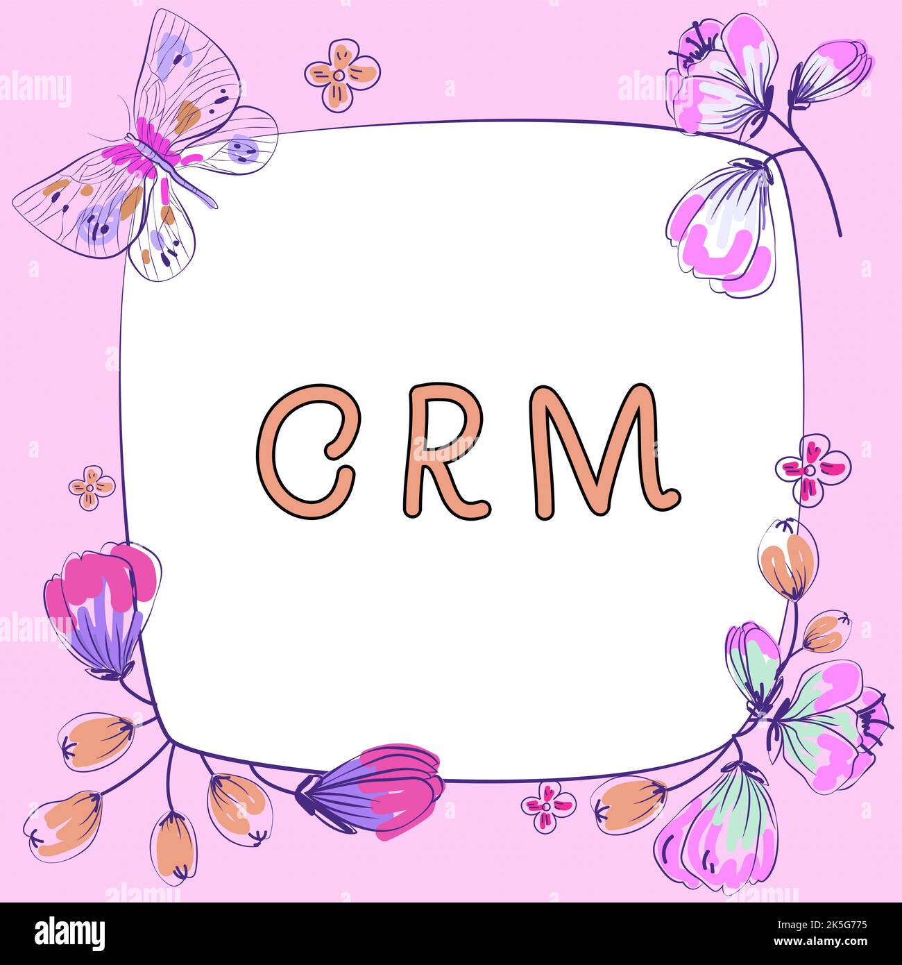 Text caption presenting Crm. Business approach manages all your company ...