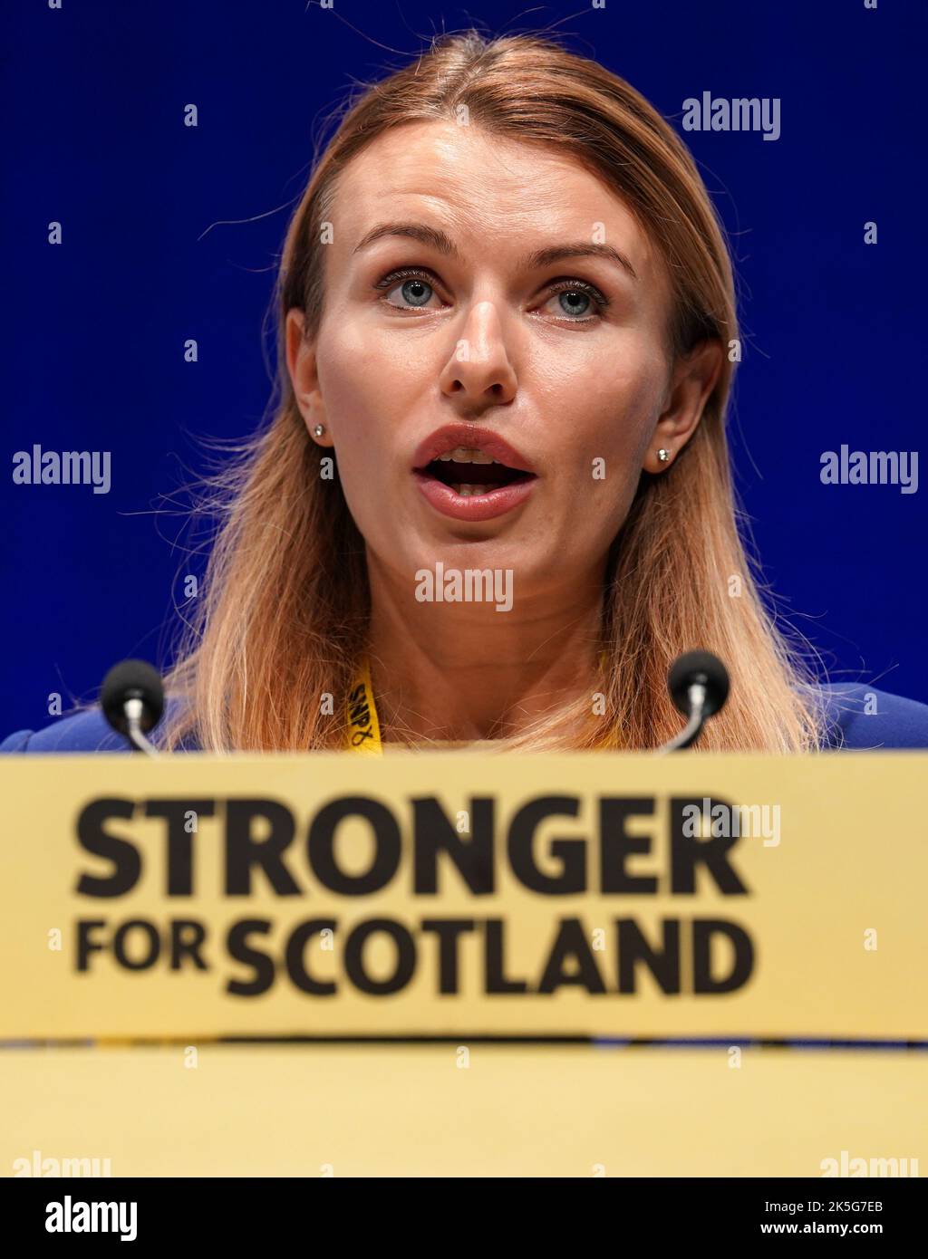 Lesia Vasylenko, Ukrainian Member of Parliament speaking during the SNP ...